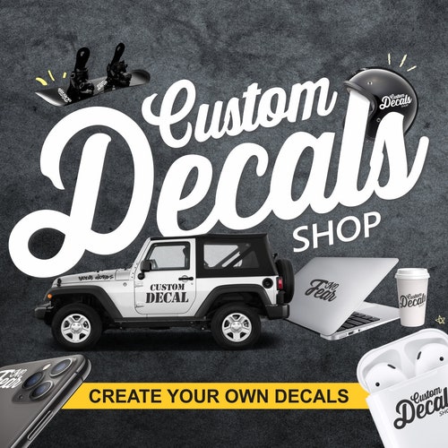 Custom Font Decals Custom Vinyl Text Decals Create Your - Etsy