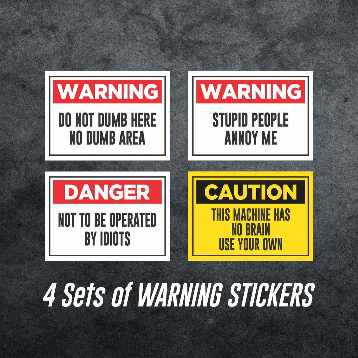 Warning Stickers 4x Warning Stickers 4 Sets of Warning - Etsy