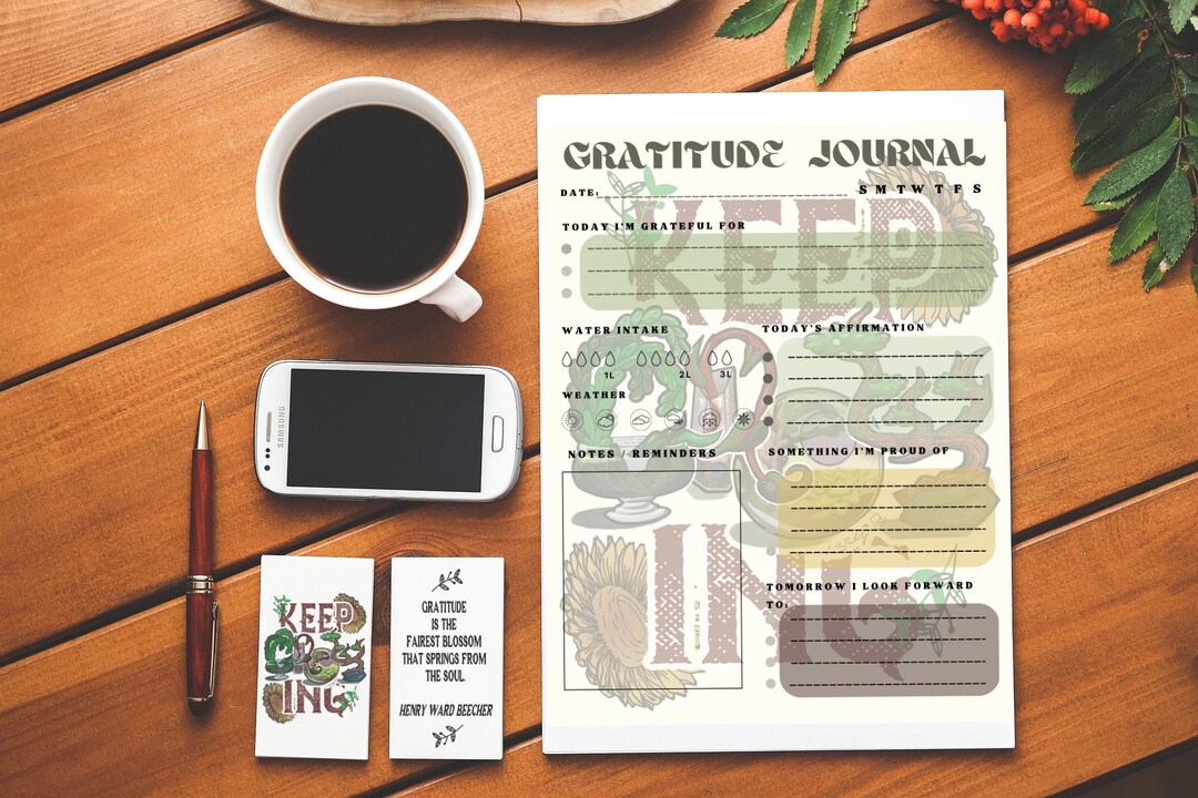 Printable Keep GROW Ing Boho Art/ Gratitude Journal/ Instant Download ...