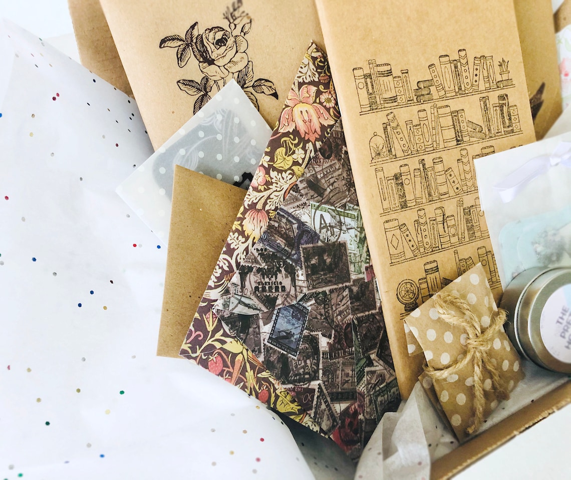 Deluxe Journal Box Journal Gift Set Floral Paper Pack Paper | Etsy