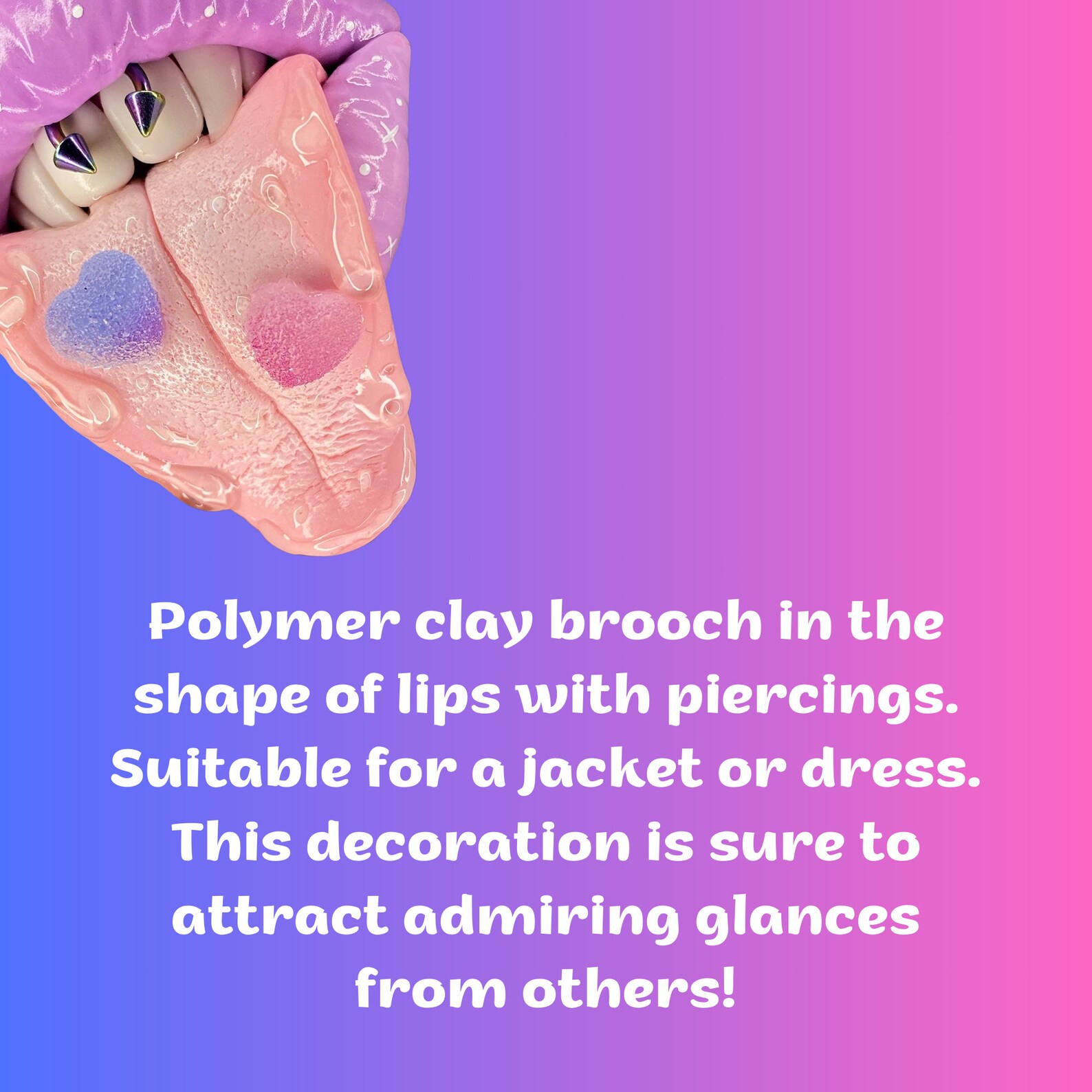 Lip Necklace Pastel Pink Violet Devil Creepy Vampire Hot Lips Mouth ...