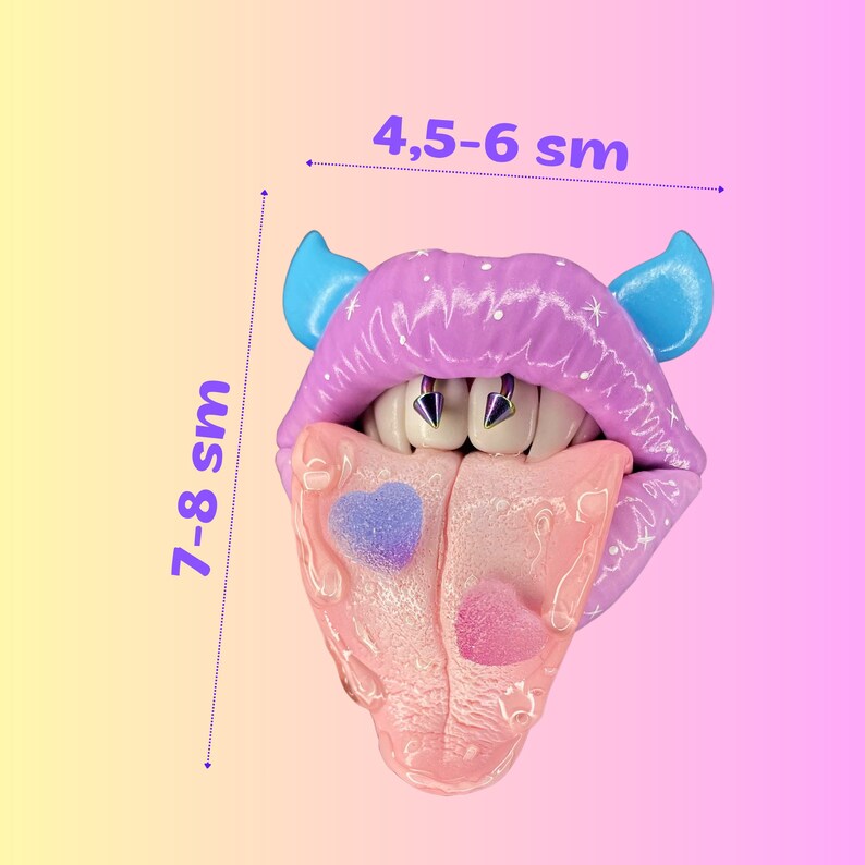Lip Necklace Pastel Pink Violet Devil Creepy Vampire Hot Lips Mouth ...
