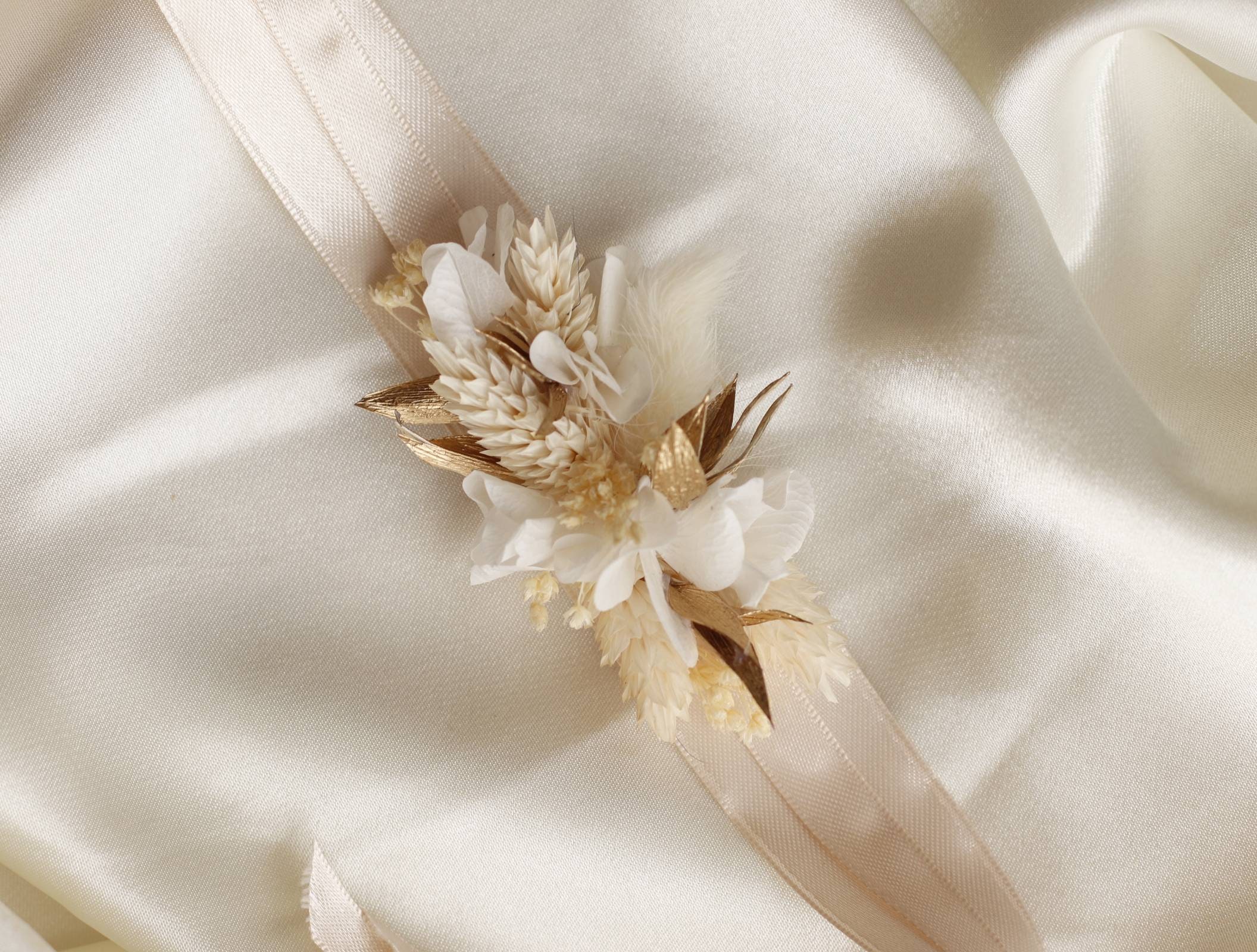 Bracelet athéna en fleurs naturelles séchées stabilisée blanc | Etsy