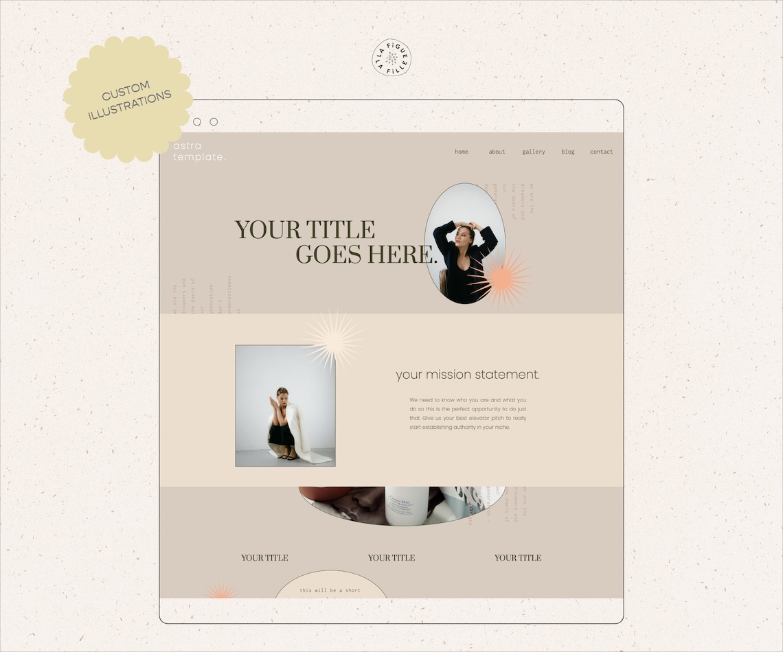 Astra Showit Website Template / Minimalist Beige Aesthetic Web Template ...