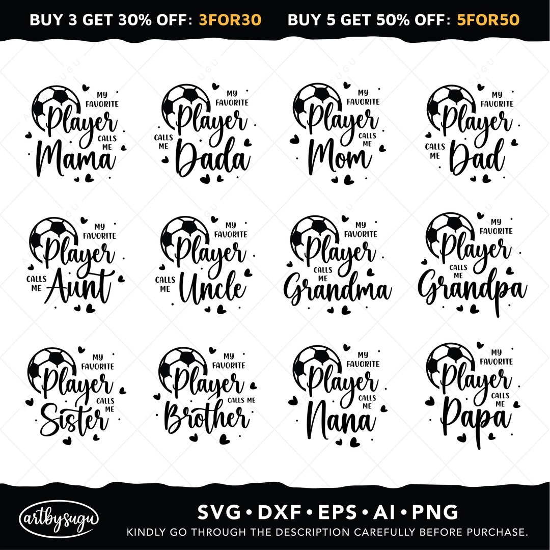 My Favorite Soccer Player Svg Bundle Family Soccer Svg - Etsy