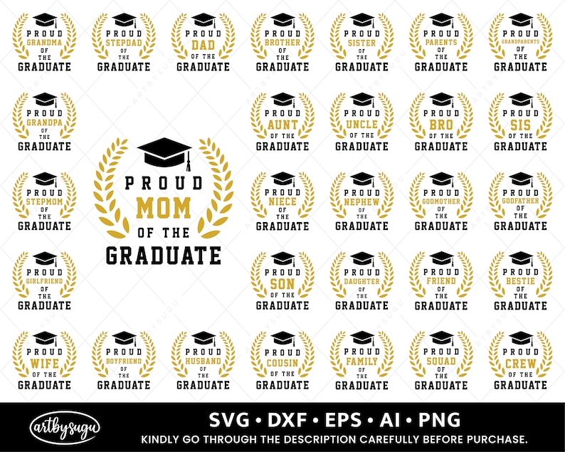 Graduation SVG Bundle Proud of the Graduate Svg Family of | Etsy