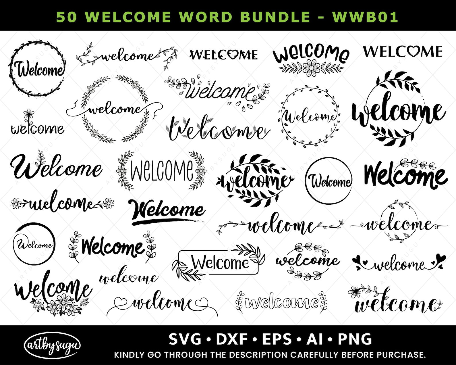 Welcome SVG Bundle 50 Welcome Sign SVG Files Welcome Bundle | Etsy