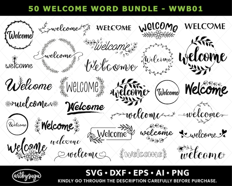 Welcome SVG Bundle 50 Welcome Sign SVG Files Welcome Bundle | Etsy