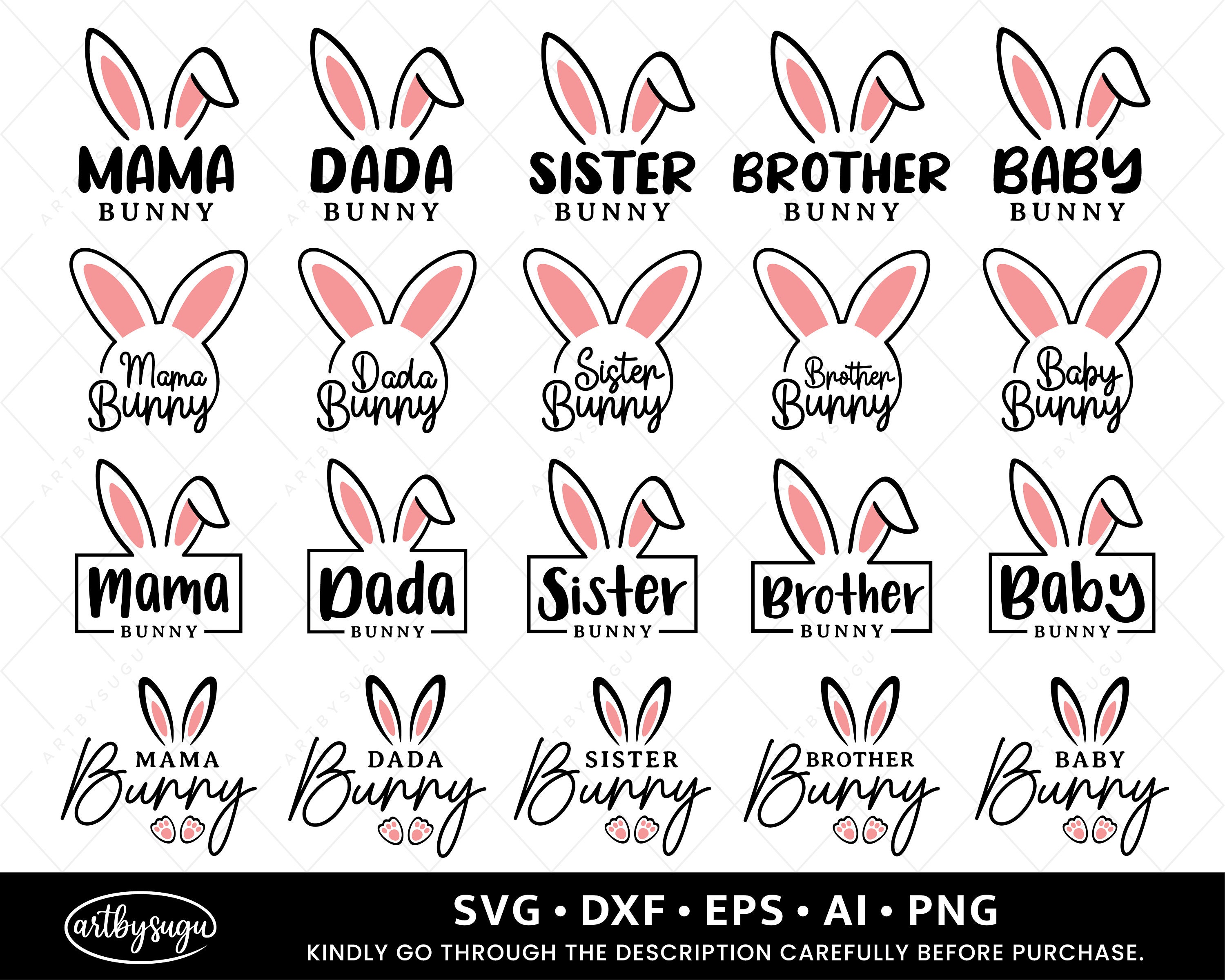 Family Bunny SVG Bundle Easter SVG Easter Shirt SVG - Etsy