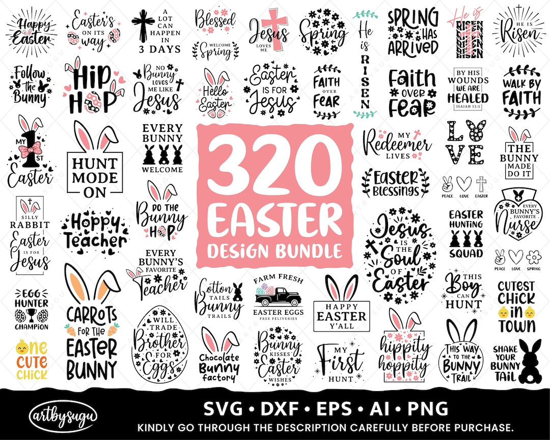 320 Easter SVG Bundle, Religious Svg, Christian Svg, Easter Sayings Svg ...