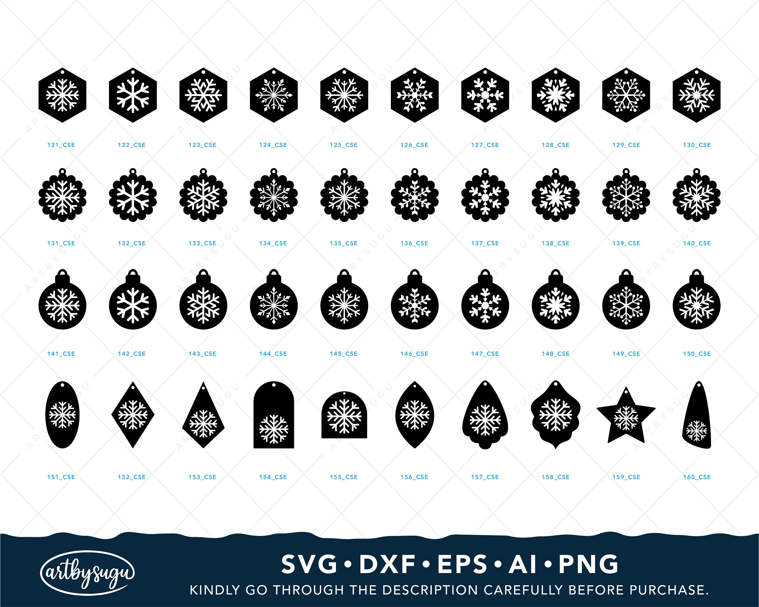 Snowflake Earrings SVG Bundle Winter Earrings SVG Design - Etsy