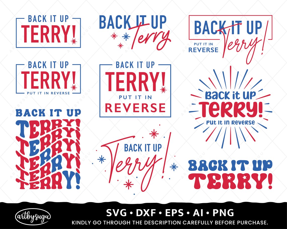 Back It up Terry SVG American SVG Funny Shirt SVG - Etsy