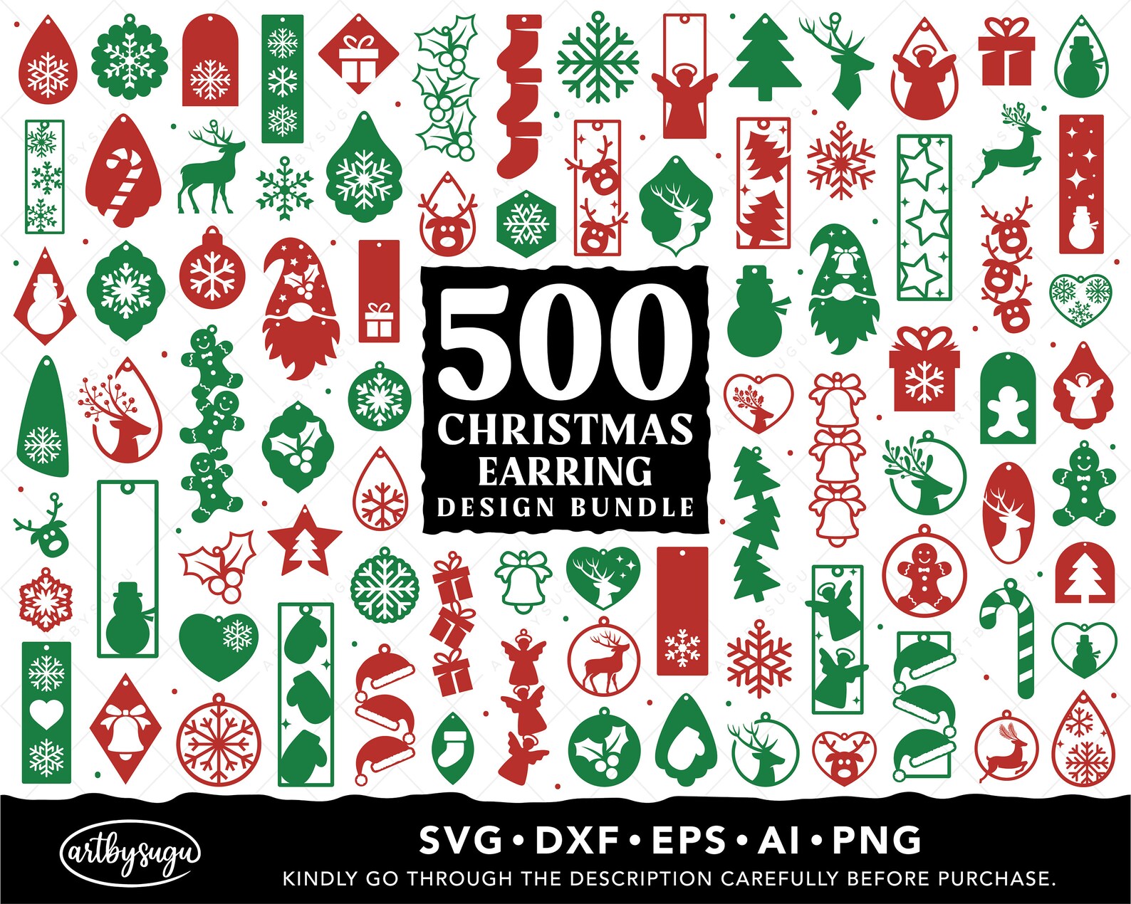 Christmas Earrings SVG Bundle Winter Earring SVG Design - Etsy