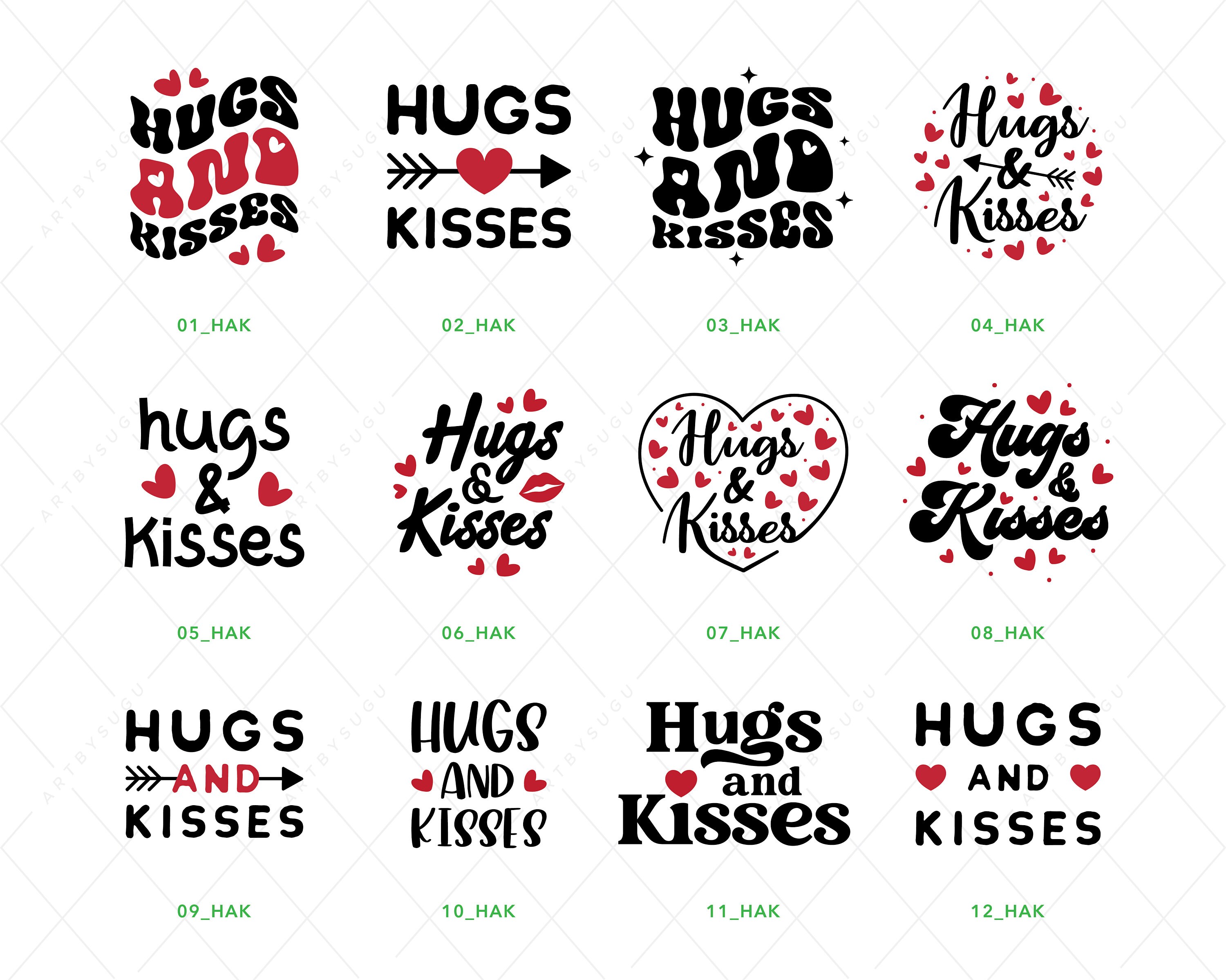 Buy Hugs and Kisses SVG, Hugs & Kisses SVG, Valentines Day SVG Bundle ...