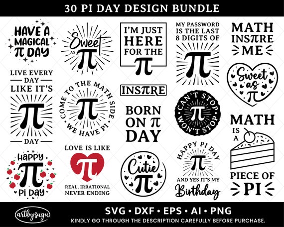 Pi SVG Happy Pi Day SVG Bundle 3.14159 SVG | Etsy