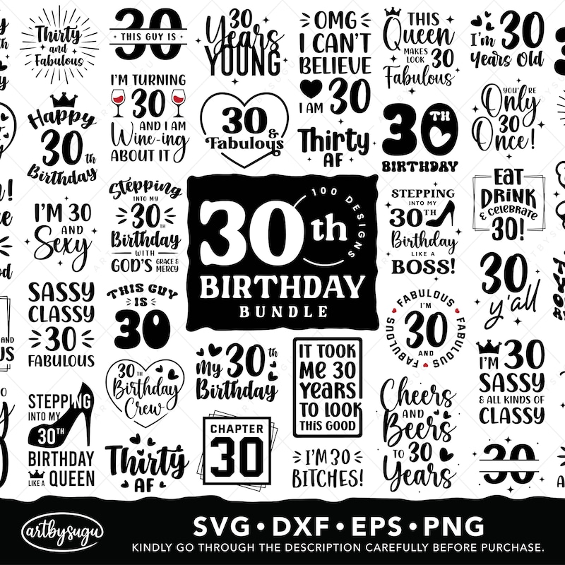30th Birthday Svg Etsy