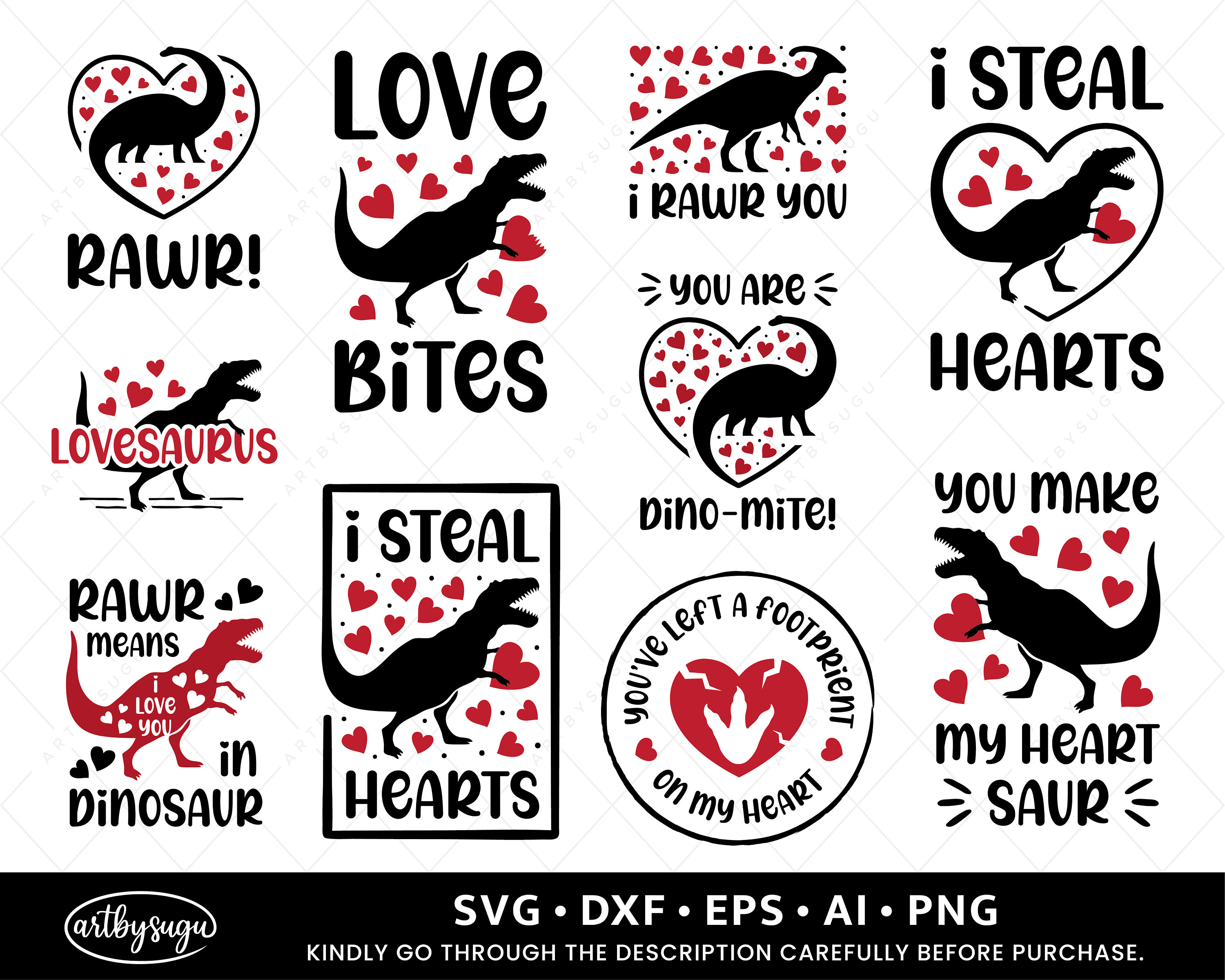 Dinosaur Valentine Svg Valentine Dinosaur Svg Kids Valentine - Etsy