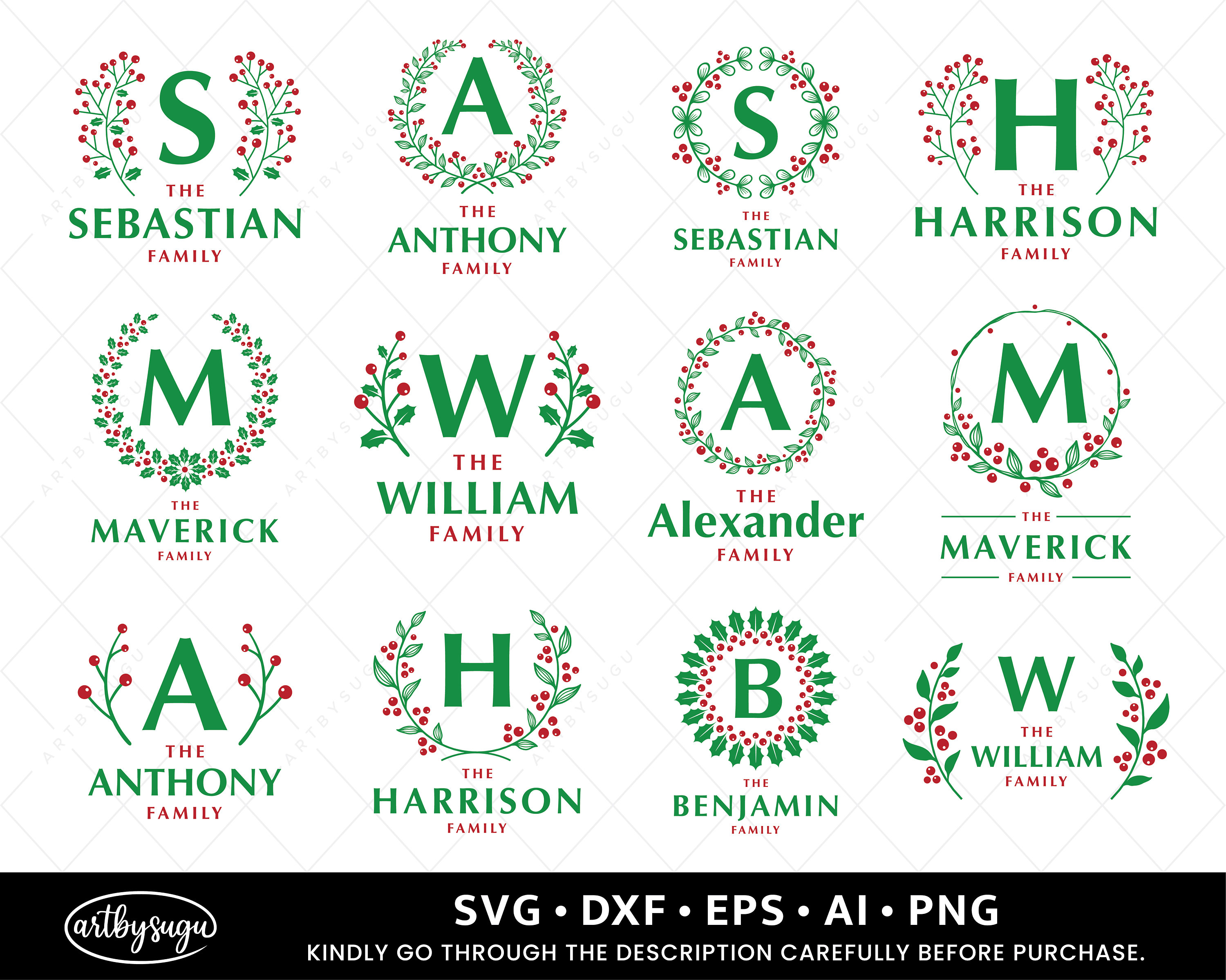Christmas Family Last Name Svg Cut File for Cricut Christmas | Etsy