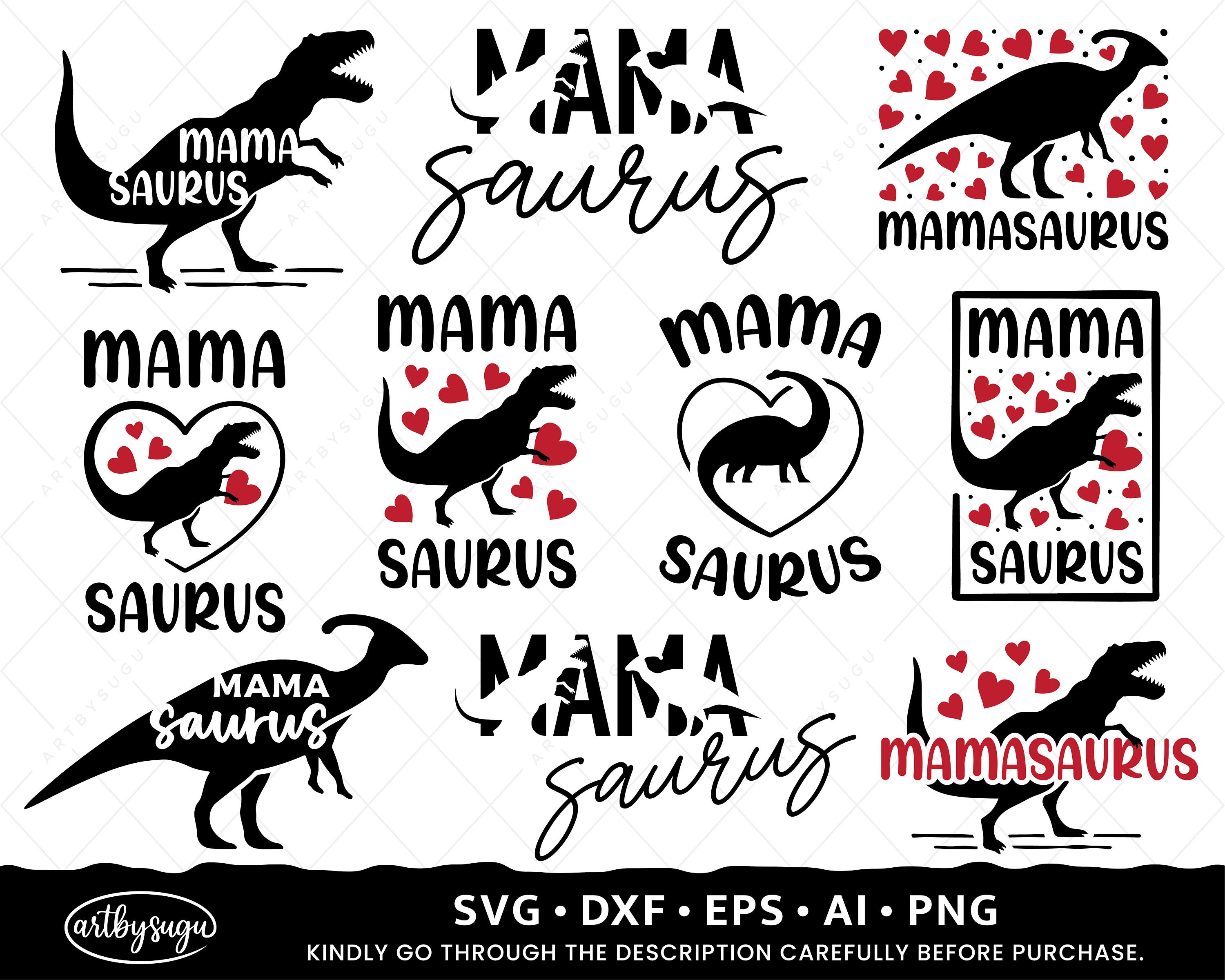 Mama Saurus SVG Mamasaurus SVG Dinosaur Mama SVG Bundle - Etsy