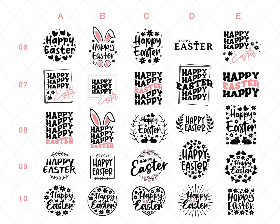 Happy Easter SVG Bundle Easter SVG Design - Etsy