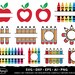 Pencil Crayon Apple Split Monogram SVG, School SVG Bundle - Etsy