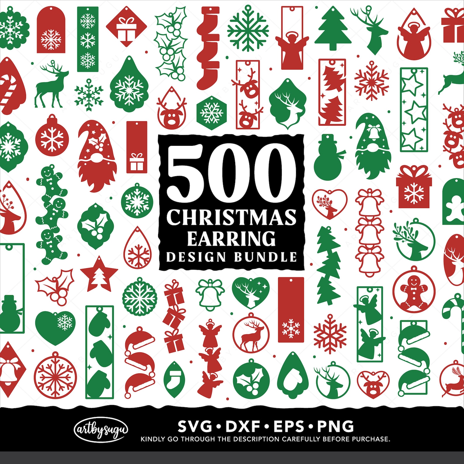 Christmas Earrings SVG Bundle, Winter Earring PNG Design (digital ...