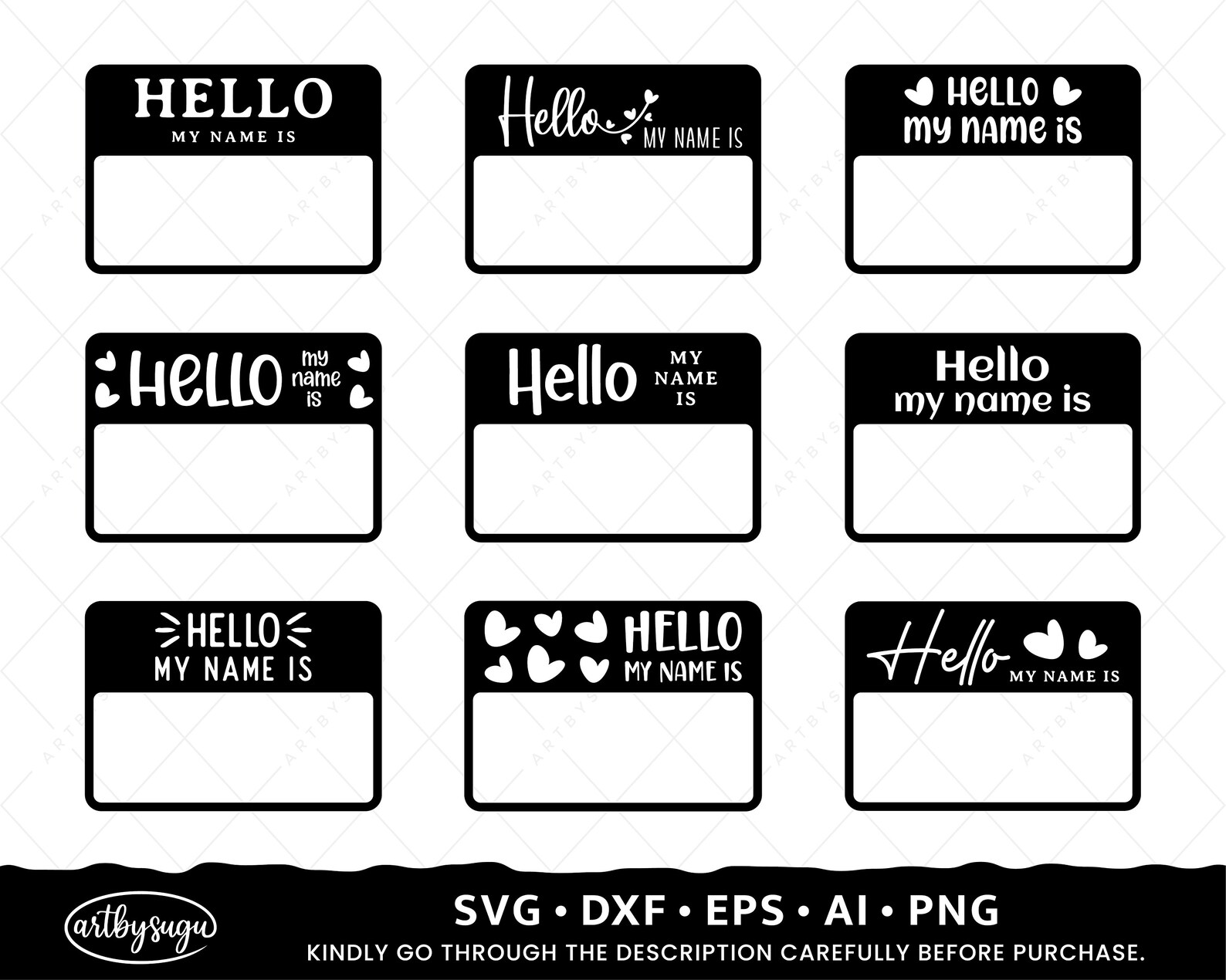 Hello My Name is SVG Baby Name Sign Svg Name Tag SVG - Etsy