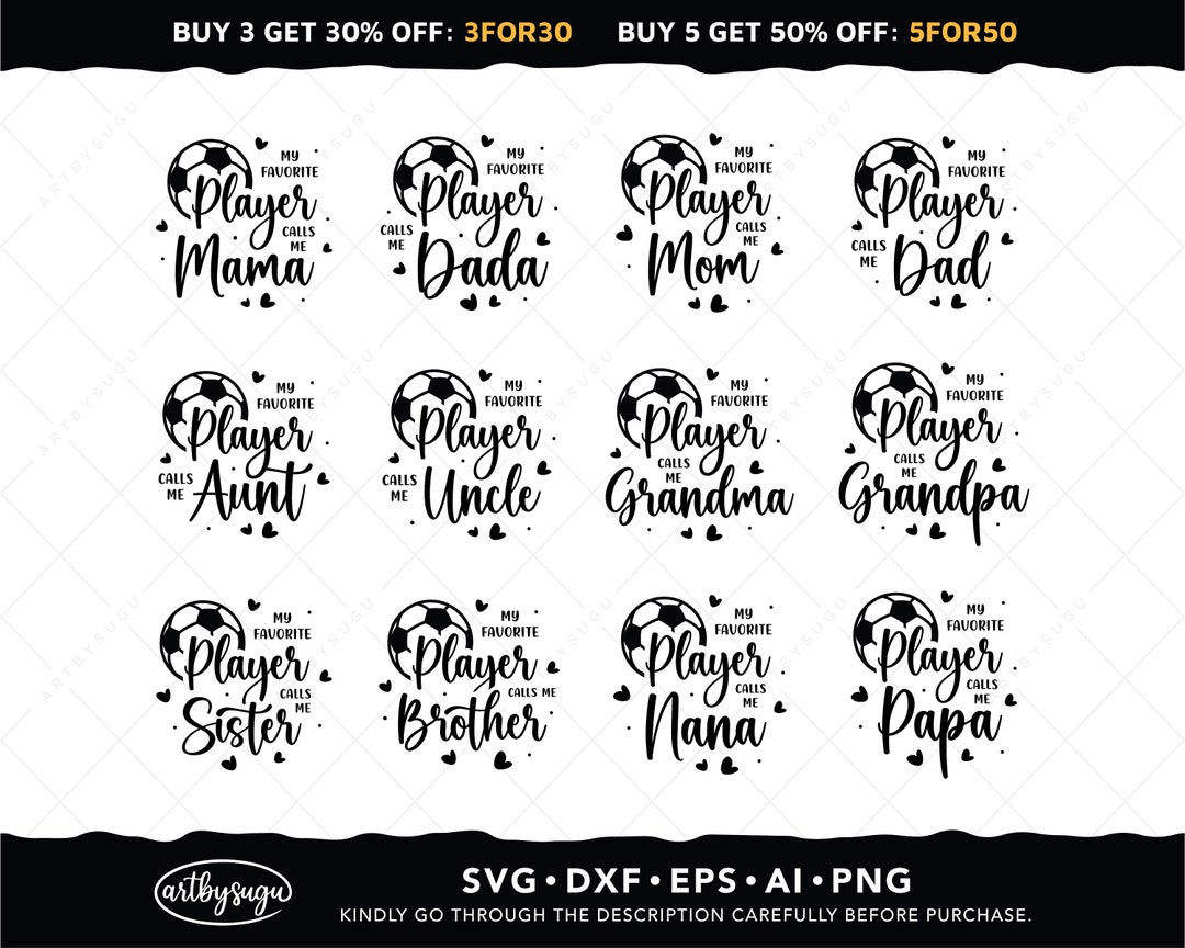 My Favorite Soccer Player Svg Bundle, Family Soccer Svg, Soccer Shirt ...