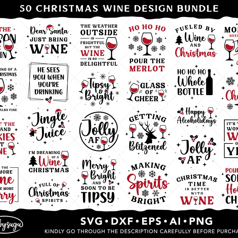 Christmas Wine Svg - Etsy