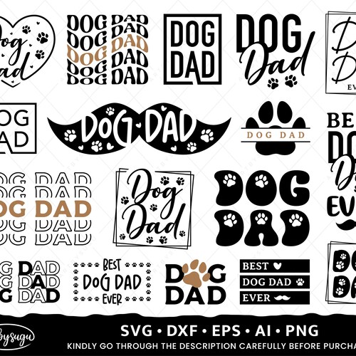 Dog Dad SVG Bundle Father's Day SVG Best Dog Dad Ever - Etsy