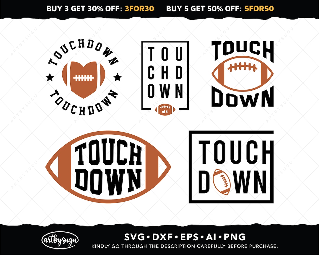 Touchdown Svg Bundle, Football Svg Bundle, Game Day Svg, Football Shirt ...