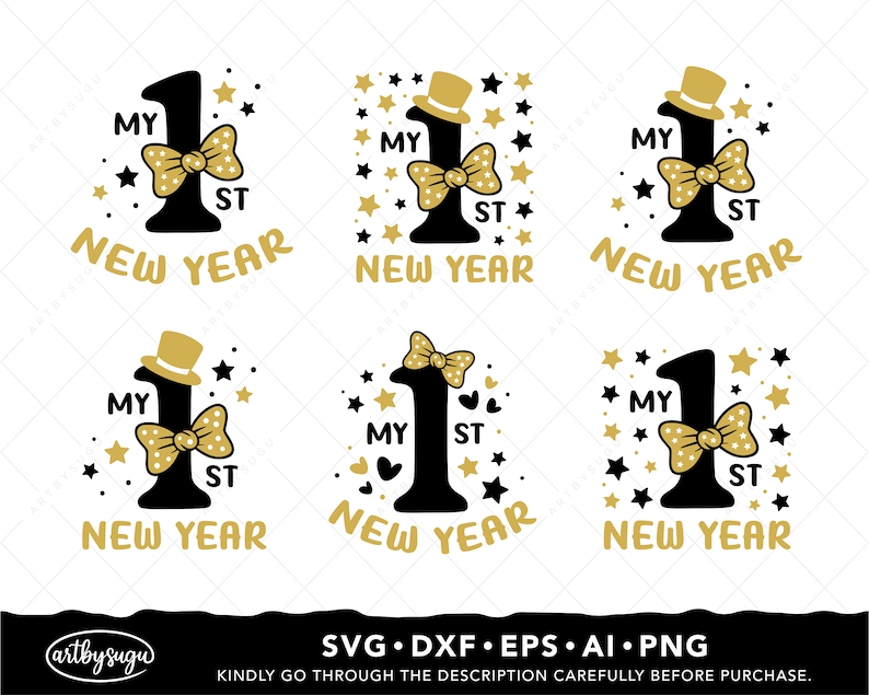 My 1st New Year SVG My First New Year SVG Bundle - Etsy