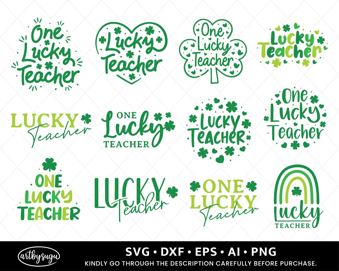 One Lucky Teacher SVG, St Patricks Day SVG - Etsy