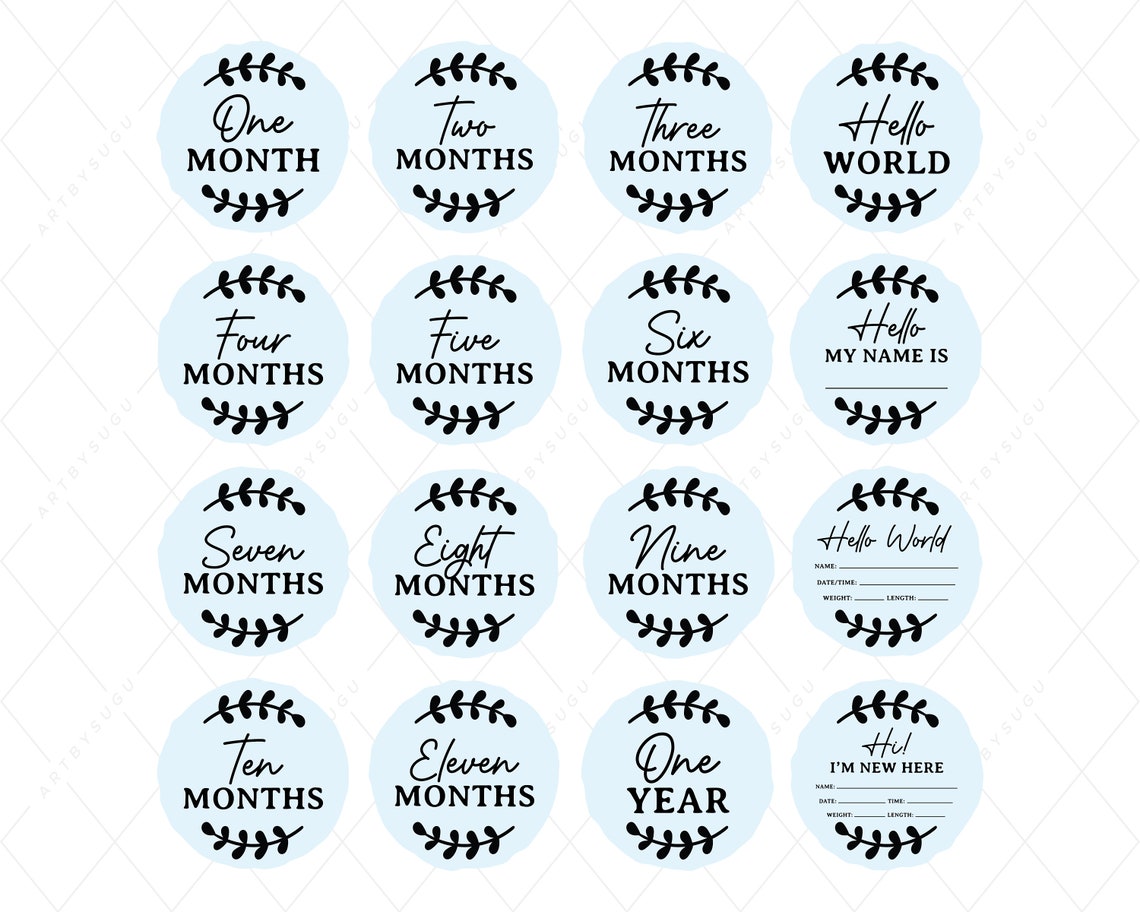 Baby Milestone Rounds SVG Hello World SVG Baby Sign SVG - Etsy