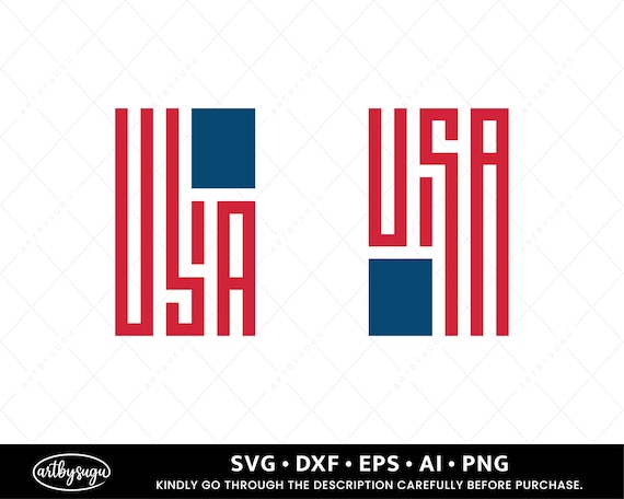 USA Flag Monogram Svg USA Typography Svg American Flag Svg | Etsy