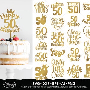 50 Cake Topper - Etsy