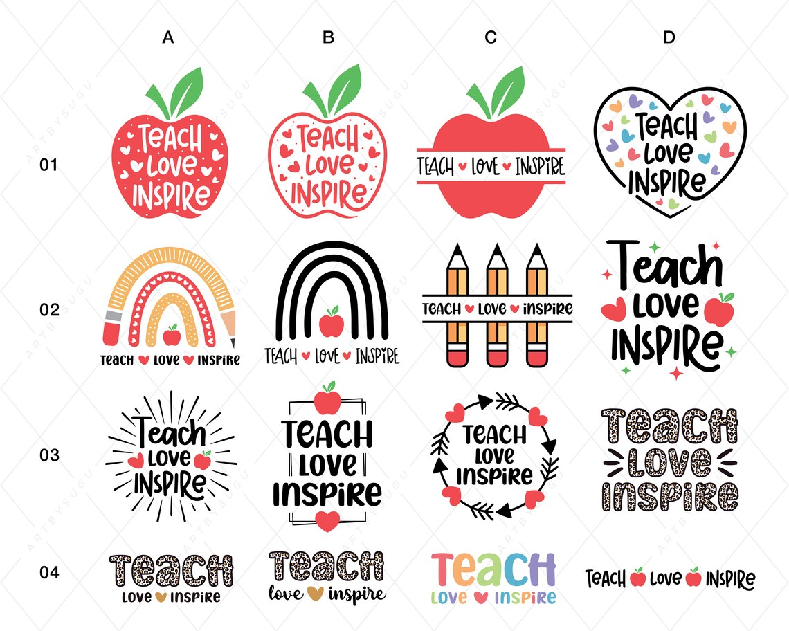 Teach Love Inspire SVG Leopard Teacher Shirt SVG Teacher SVG - Etsy