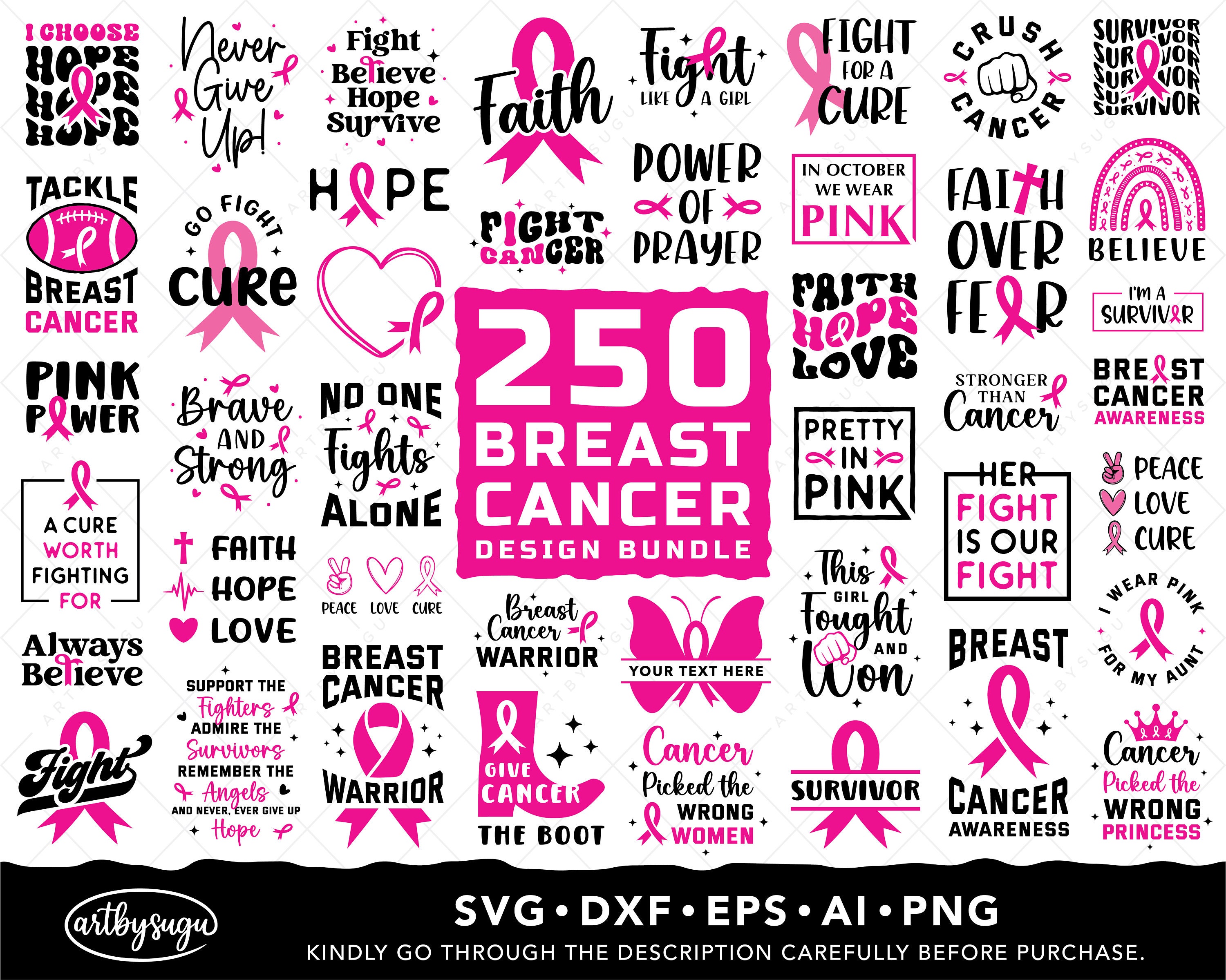 Breast Cancer SVG Bundle Cancer Awareness SVG Cancer - Etsy