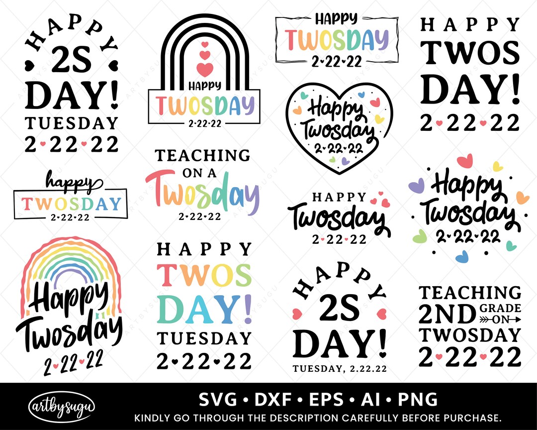 Happy Twosday SVG, Twosday Shirt SVG, February 22nd 2022, Happy Twosday ...