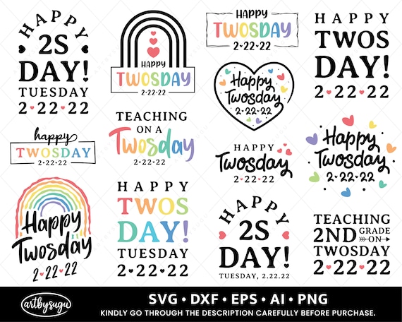 Happy Twosday SVG Twosday Shirt SVG February 22nd 2022 - Etsy