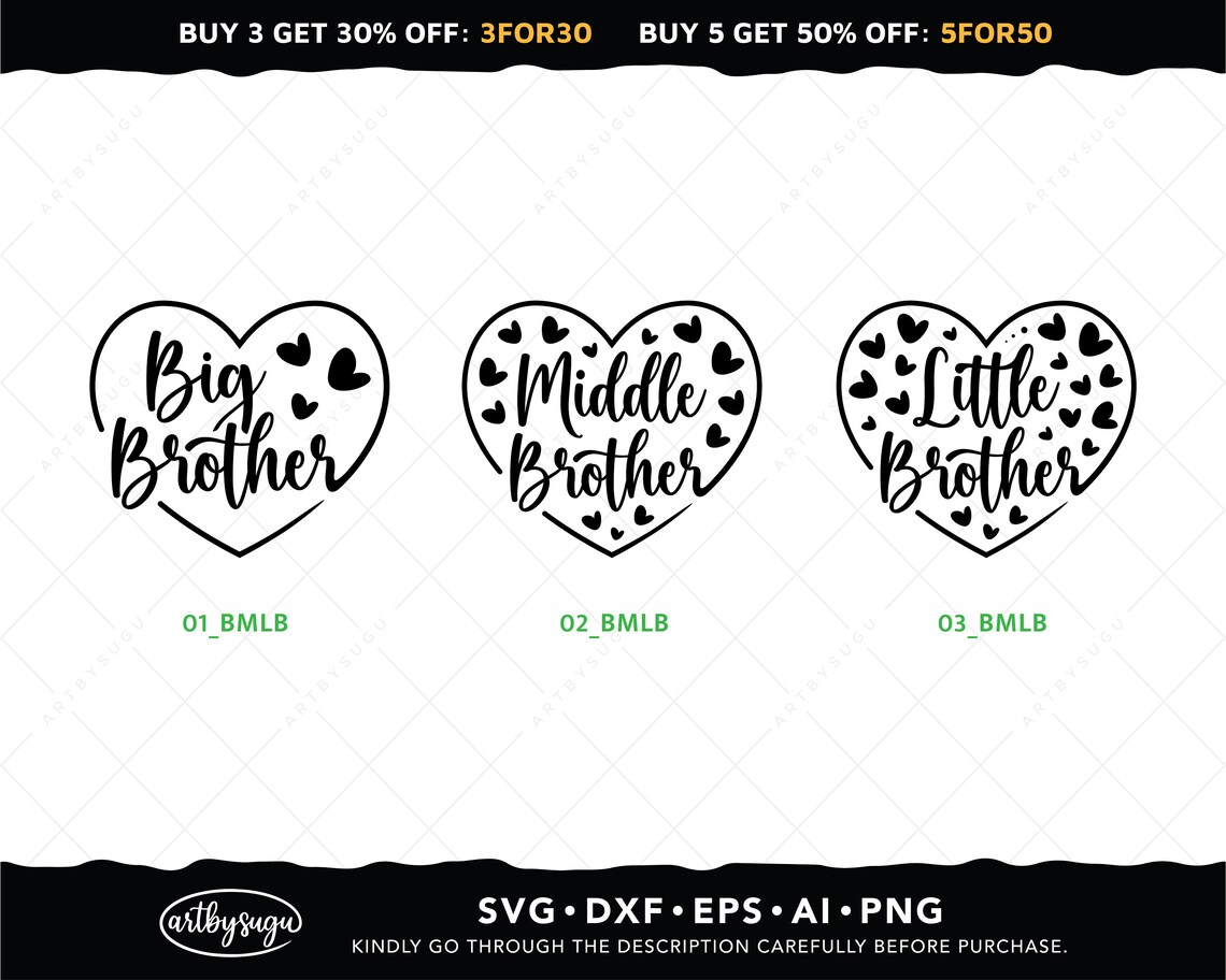 Brother Svg Bundle, Big Brother Svg, Middle Brother Svg, Little Brother ...