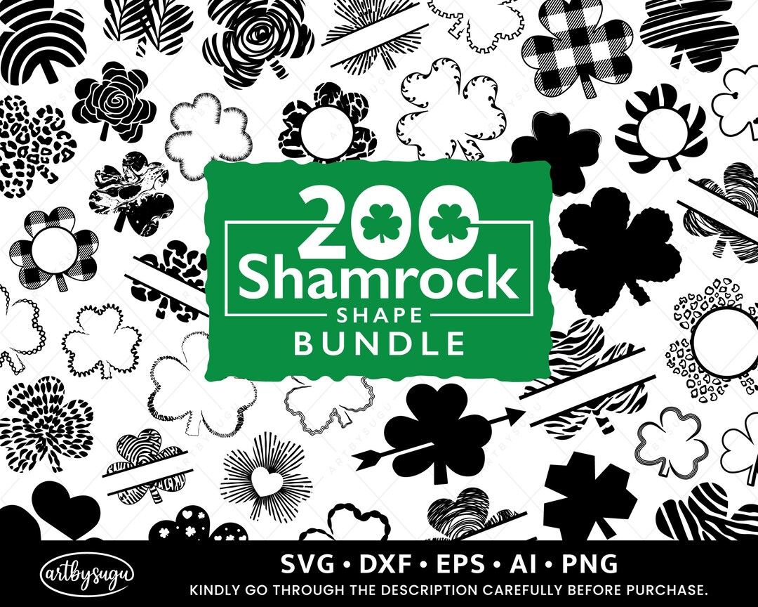 200 forma de trébol SVG / Paquete SVG del Día de San Patricio / Paquete ...