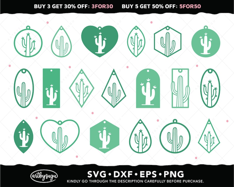 Cactus Earring SVG, Cute Cactus Svg, Cactus Svg Files, Cactus Laser Cut ...