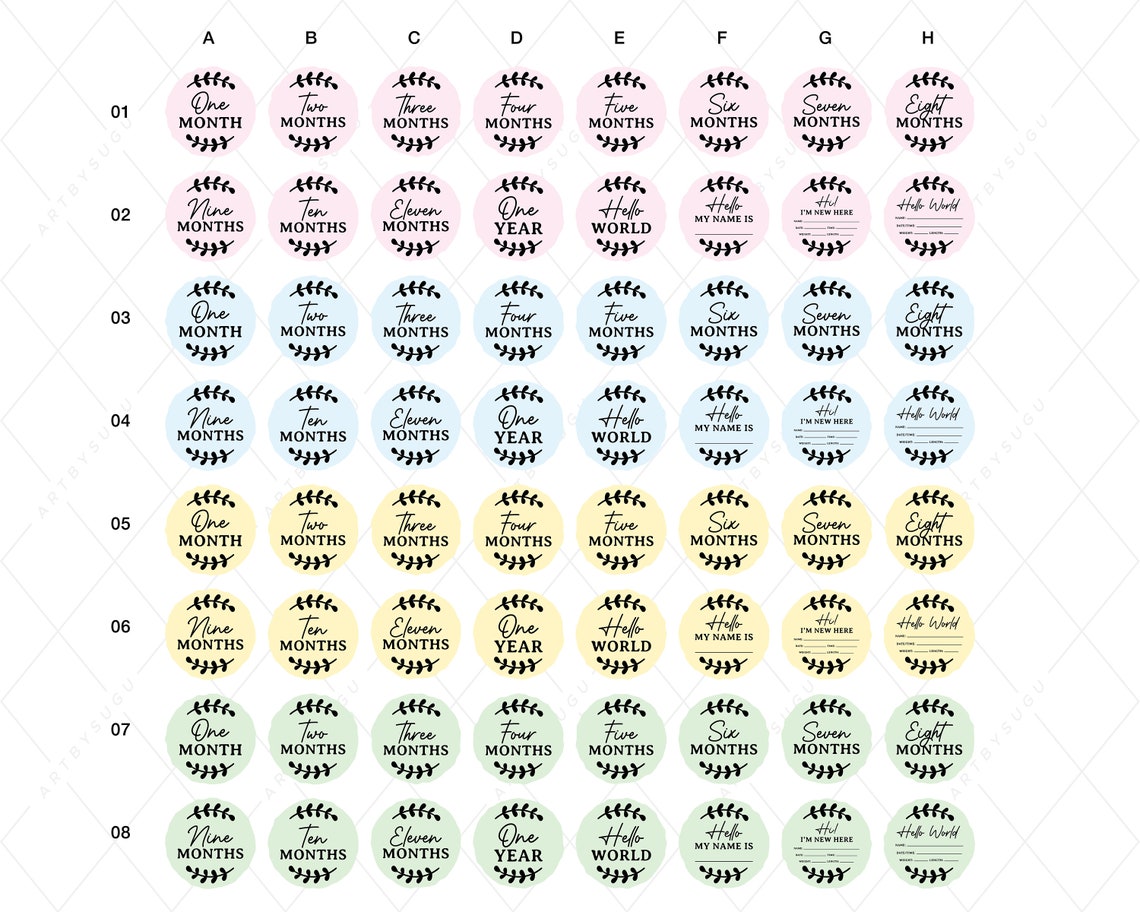 Baby Milestone Rounds SVG Hello World SVG Baby Sign SVG - Etsy