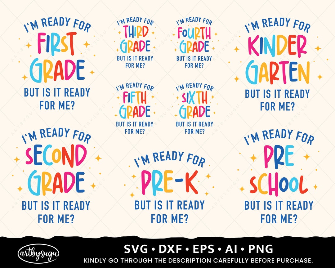Back to School SVG Bundle, First Day of School SVG, I'm Ready for Back ...