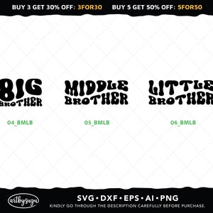 Brother Svg Bundle, Big Brother Svg, Middle Brother Svg, Little Brother ...