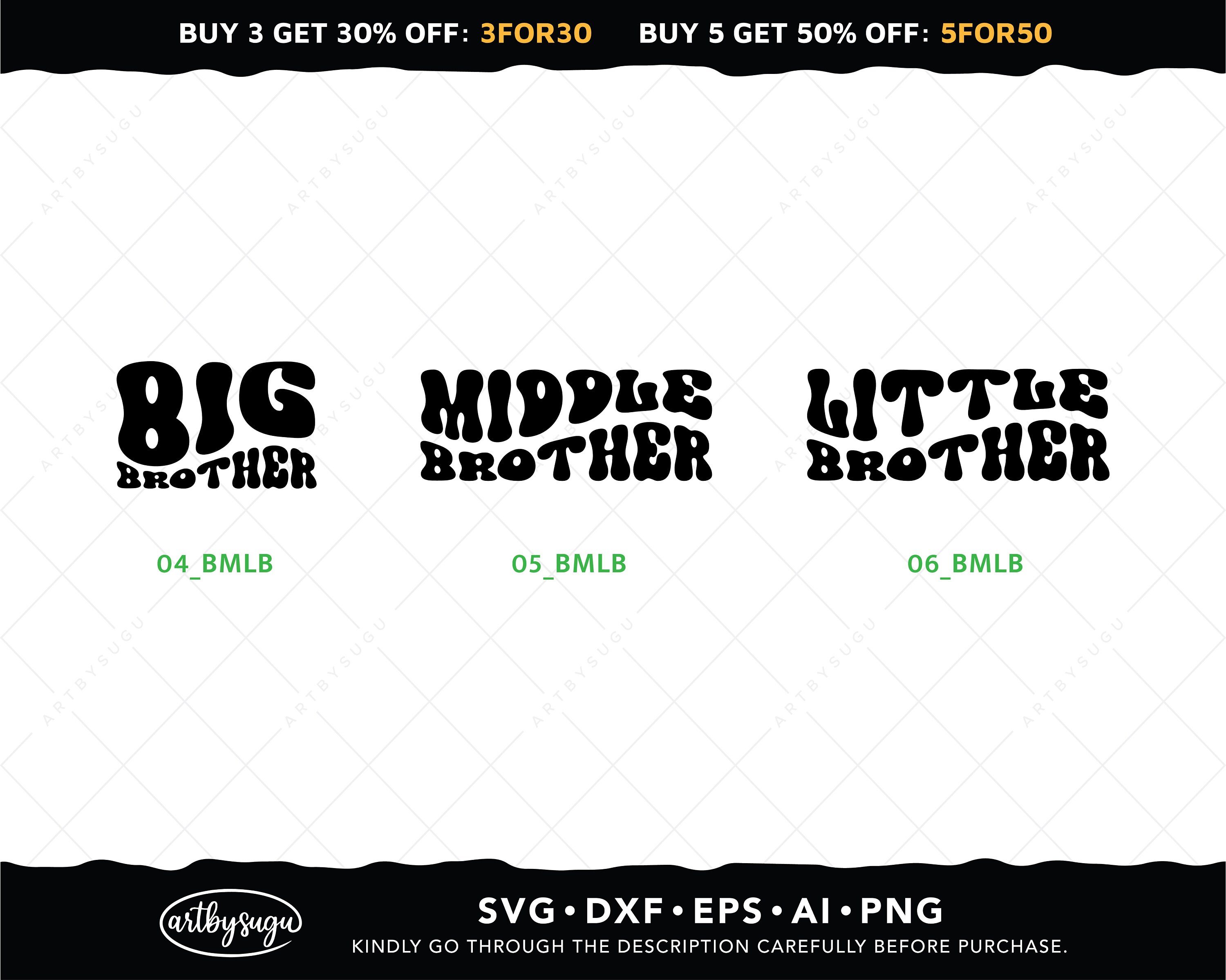 Brother Svg Bundle, Big Brother Svg, Middle Brother Svg, Little Brother ...