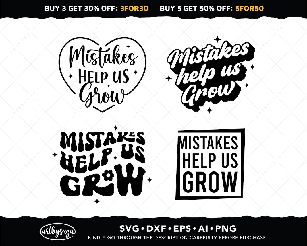 Mistakes Help Us Grow Svg, Teacher Shirt Svg, Growth Mindset Svg ...
