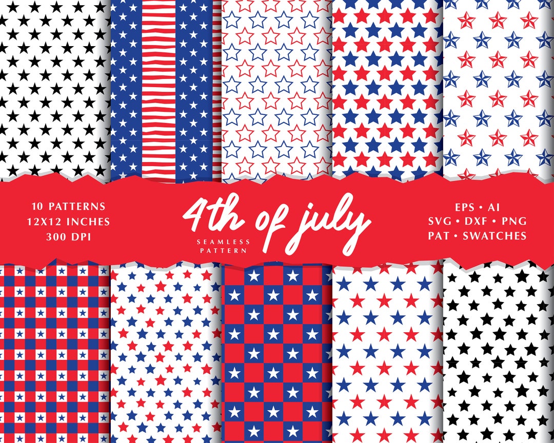 4th of July Seamless Pattern, American Seamless Pattern, USA Seamless ...