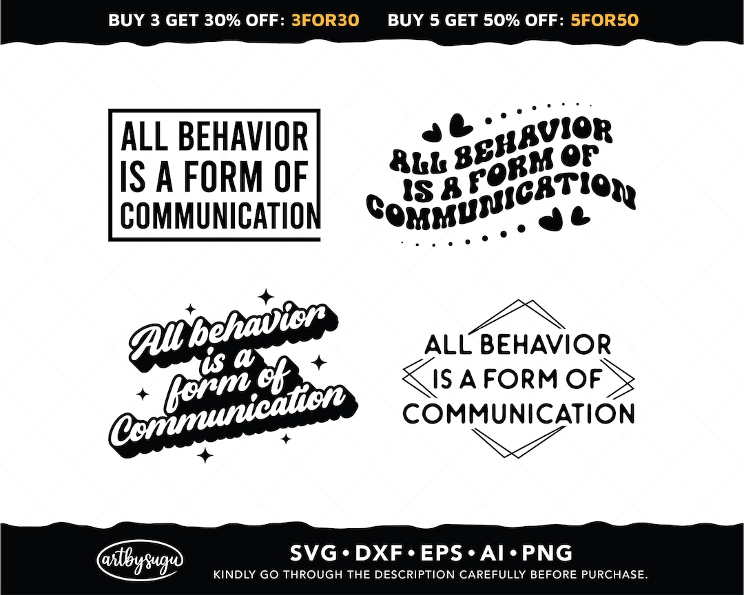 All Behavior is a Form of Communication Svg, Aba Therapy Shirt, Autism ...